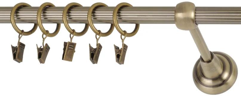 Kovová garnýž Picolo drážkovaná mosaz 480 cm