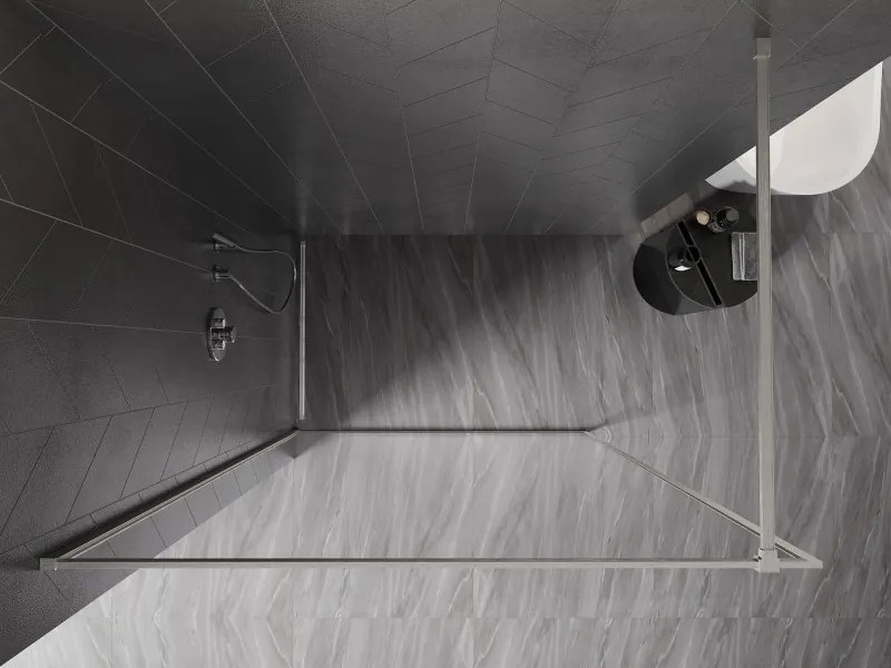 Mexen Kioto-F, sprchová zástěna s rámem 130 x 202 cm, 8 mm čiré sklo, ocelový profil, 800-130-104-97-00
