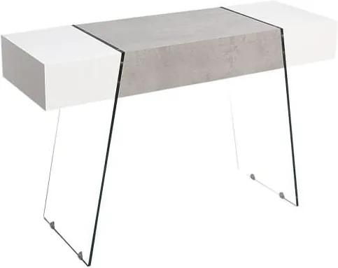 INV Konzolový stolek Note bílá-betonově šedá