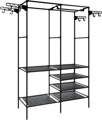 Stojan na oblečení černý 173 x 36 x 108 cm ocel a netkaná textilie Ruhhy 22671