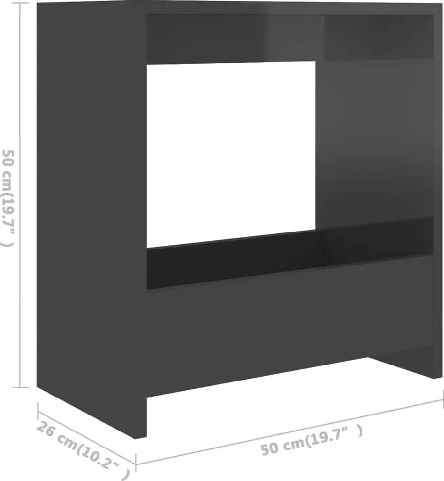 vidaXL Odkládací stolek 50 x 26 x 50 cm kompozitní dřevo [806695] Barva: Betonová šedá