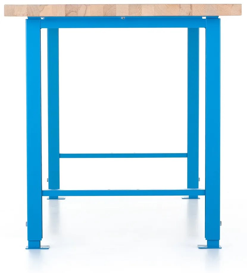 Výškově nastavitelný dílenský stůl Basic, 220 x 80 cm, modrá - ral 5012