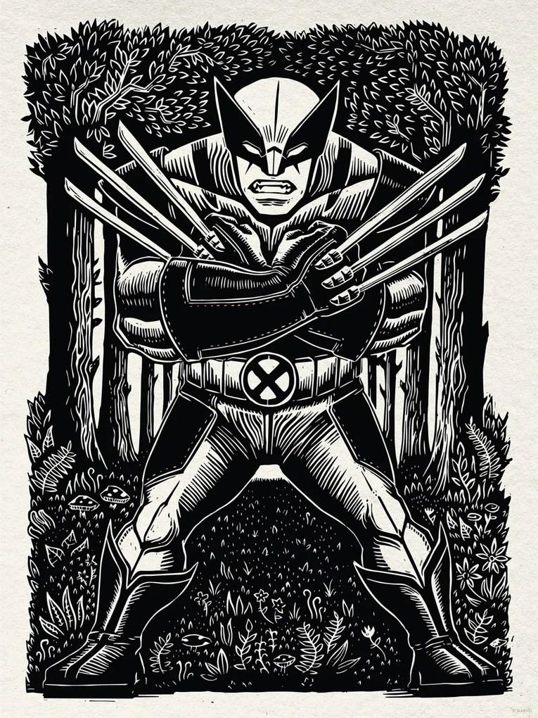 Komar Plakát Marvel Wolverine Lino-Cut 30 x 40 cm