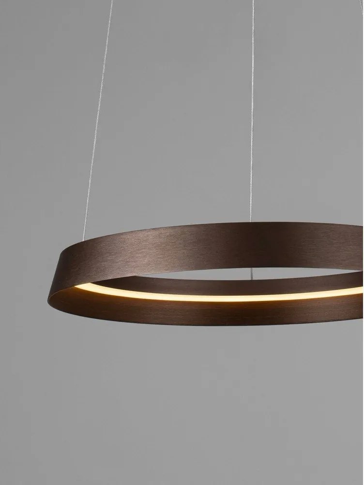 Hnědé hliníkové LED stmívatelné závěsné svítidlo se stínidlem z akrylového skla ø 45 cm Ormi – Nova Luce