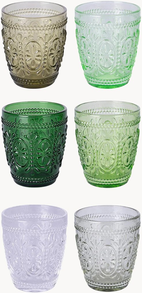 Sada sklenic na vodu Imperial Shades of Green, 6 dílů