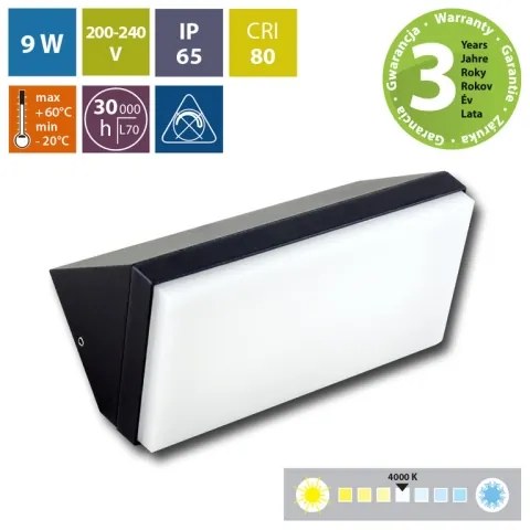 LED svítidlo McLED Penelope, 9W, 4000K, IP65, černá ML-513.029.19.0