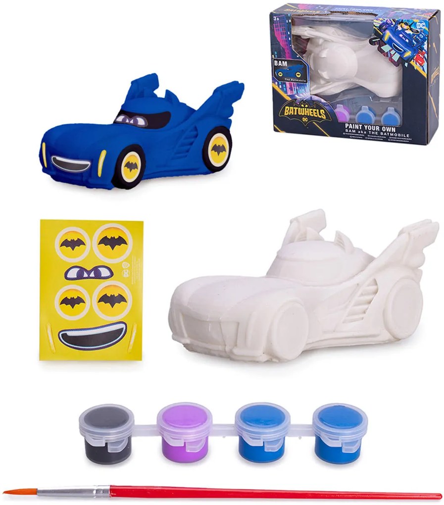 _Ostatní 1_ Auto Batwheels Bam keramický model kreativní set s barvami k pomalování 35646