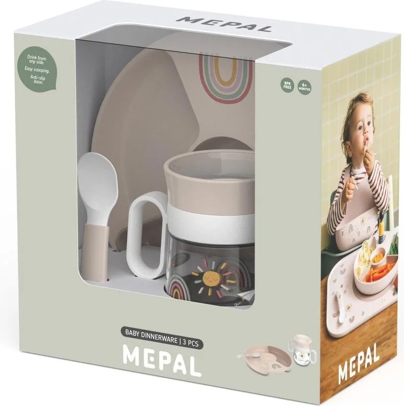 Plastová dětská jídelní sada 3 ks Sunshine &amp; Rainbow – Mepal