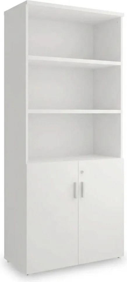 Vysoká skříň SimpleOffice 80 x 40 x 180 cm, bílá