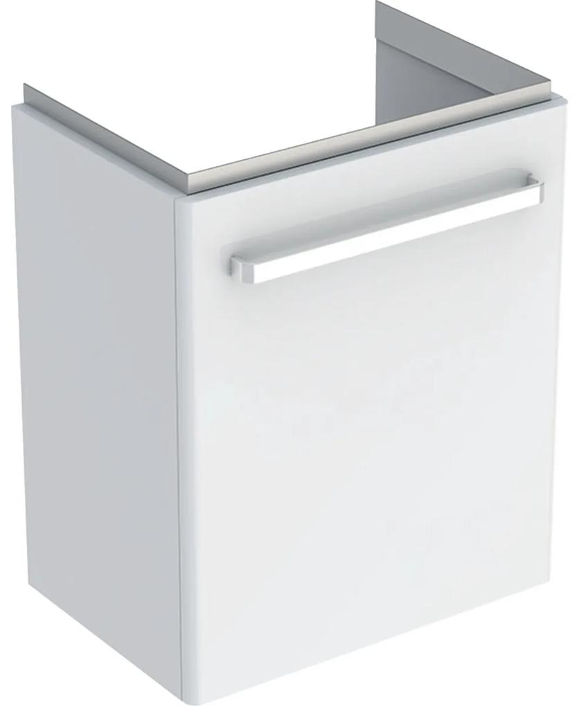 Geberit Selnova Compact - Umyvadlová skříňka, 500x367x604 mm, 1 dvířka, lesklá bílá/matná bílá 501.492.00.1