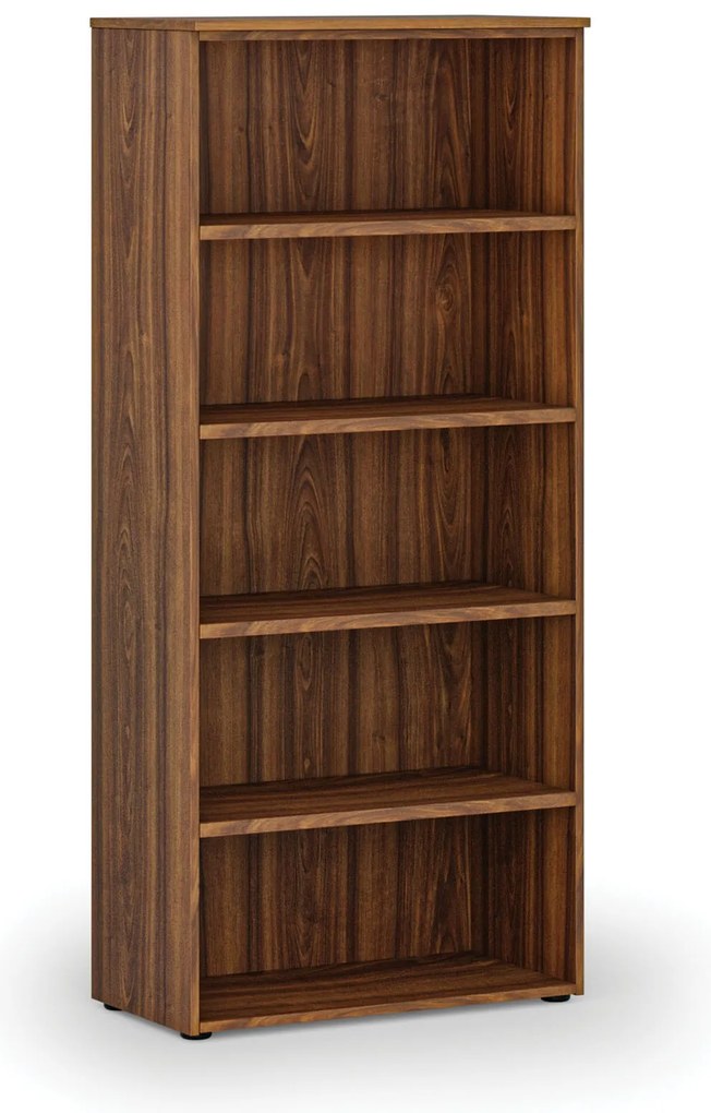 Kancelářský regál PRIMO WOOD, 800 x 420 x 1781 mm, ořech