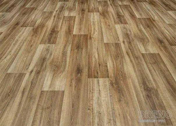 Breno PVC POLARIS Lime Oak 631M – tmavé dřevo, šíře 300 cm