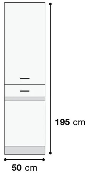 BRW Potravinová kuchyňská skříň Junona Line D2D/50/195-L, wenge/dub sonoma