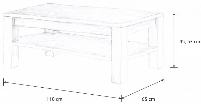 Wooded Konferenční stolek Chicago z masivu BUK Výška stolku: 53 cm