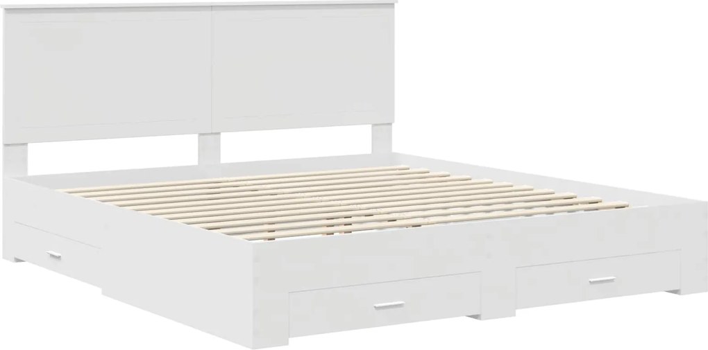 Rám postele se zásuvkou Bílá 180 x 200 cm Kompozitní dřevo 3411271
