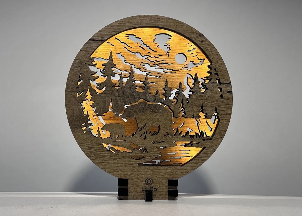 Li-Go "Medvědi" lampa 20x22cm provedení povrchu: dub světlý