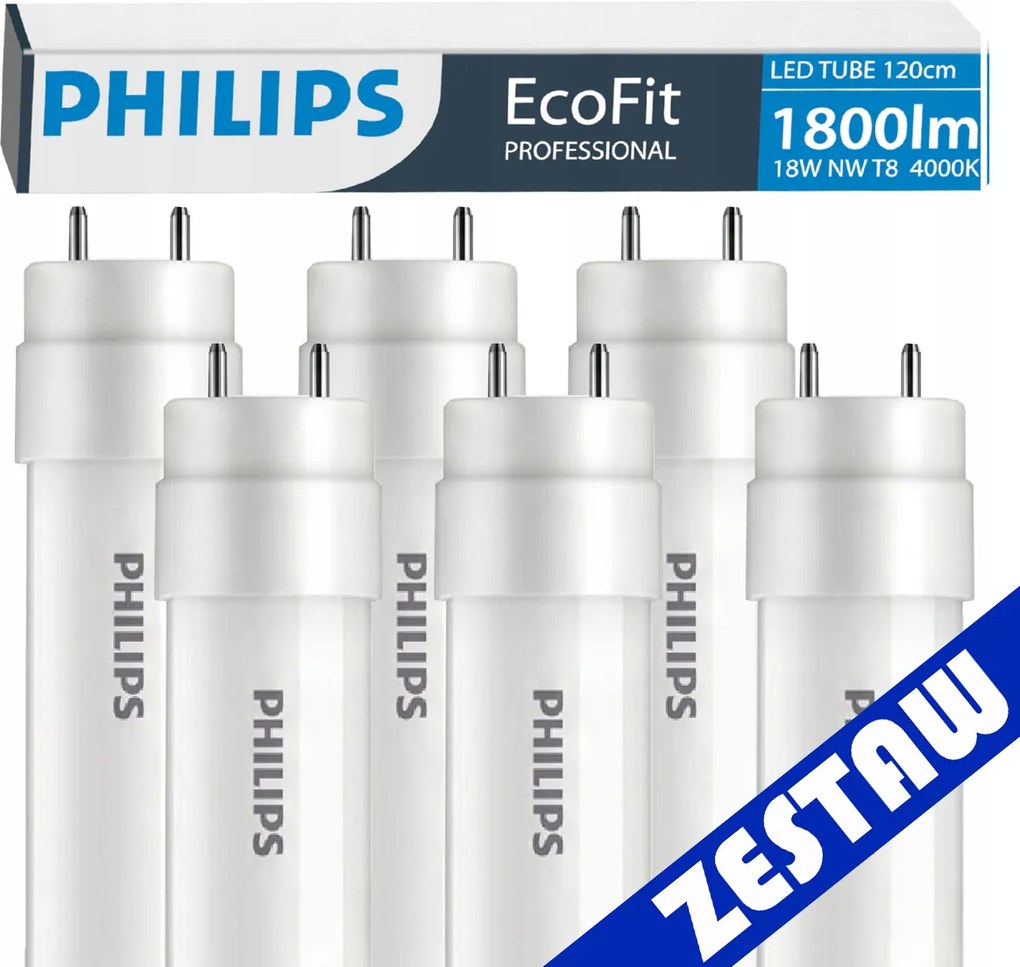 SADA 6x LED trubic Philips 120cm 17,5W 1800lm 4000K 30000h EcoFit