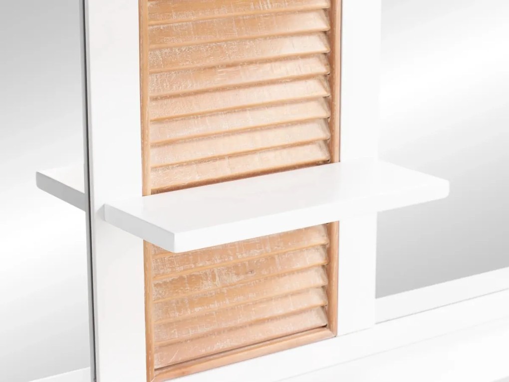 furniture-nabytek.cz - 2dílná koupelnová sada Caprino, masivní borovice/MDF, lakovaná, bílá/hnědá
