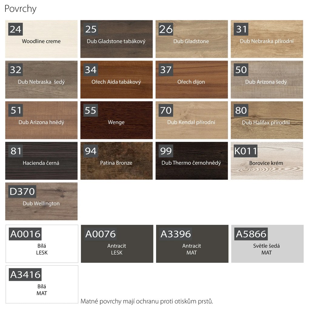 Intedoor UNI SS 122/35 1Z 2D závěsná skříňka střední Barva: 24 - Woodline Creme, Orientace: Panty vlevo, Úchytka: TN/G - lesk