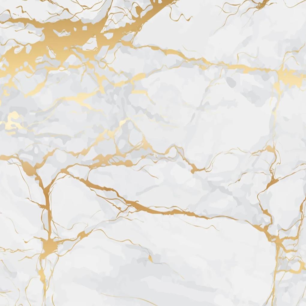 Ozdobný paraván Světle zlatý mramor - 110x170 cm, třídílný, obustranný paraván 360°