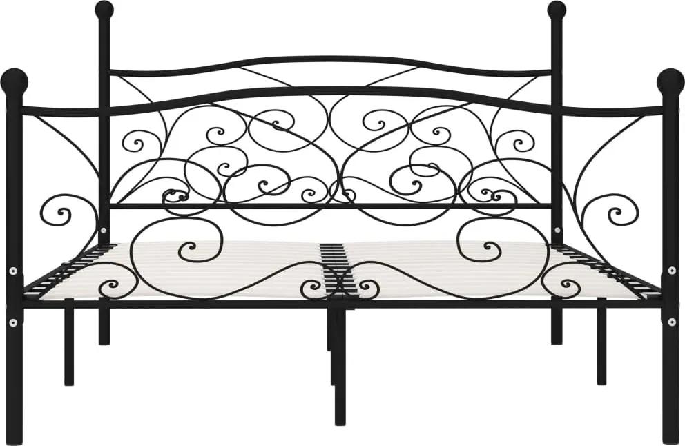 vidaXL Rám postele s laťkovým roštem kov 120 x 200 cm [284456] Barva: Černá