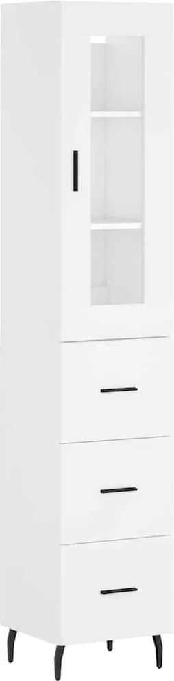 Skříň highboard bílá 34,5 x 34 x 180 cm kompozitní dřevo 3199249