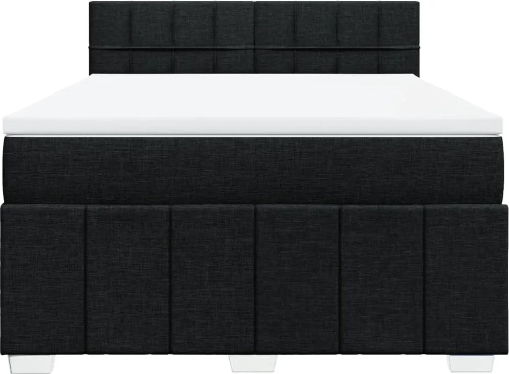 Box spring postel s matrací černá 140 x 190 cm textil 3287065
