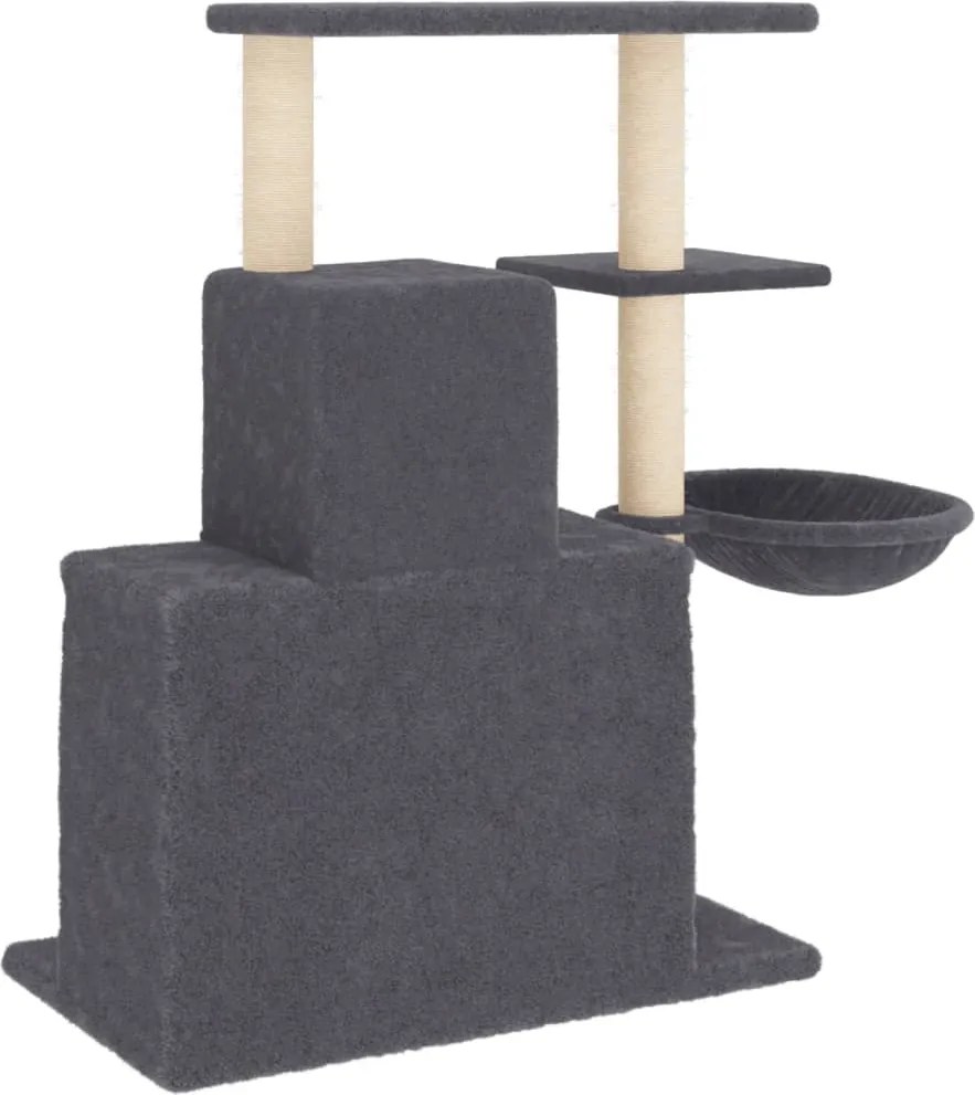 Škrabadlo pro kočky se sisalovými sloupky tmavě šedé 83 cm 171767
