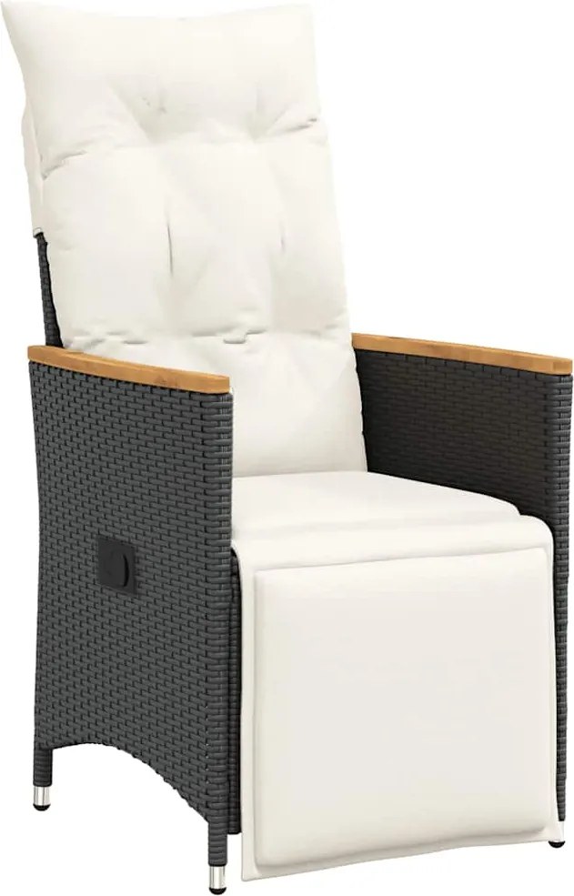 11dílný zahradní bistro set s poduškami černý polyratan 3277268