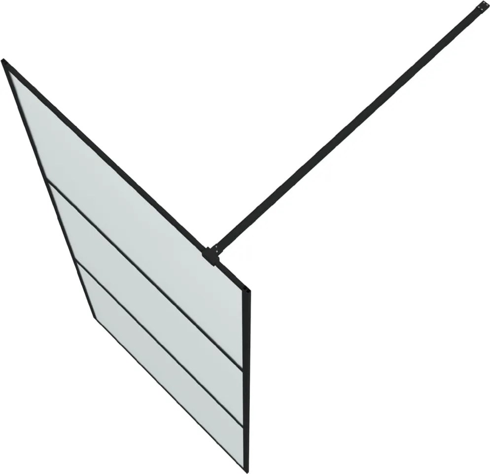 Sprchová zástěna walk-in černá 90 x 195 cm mléčné ESG sklo 152111