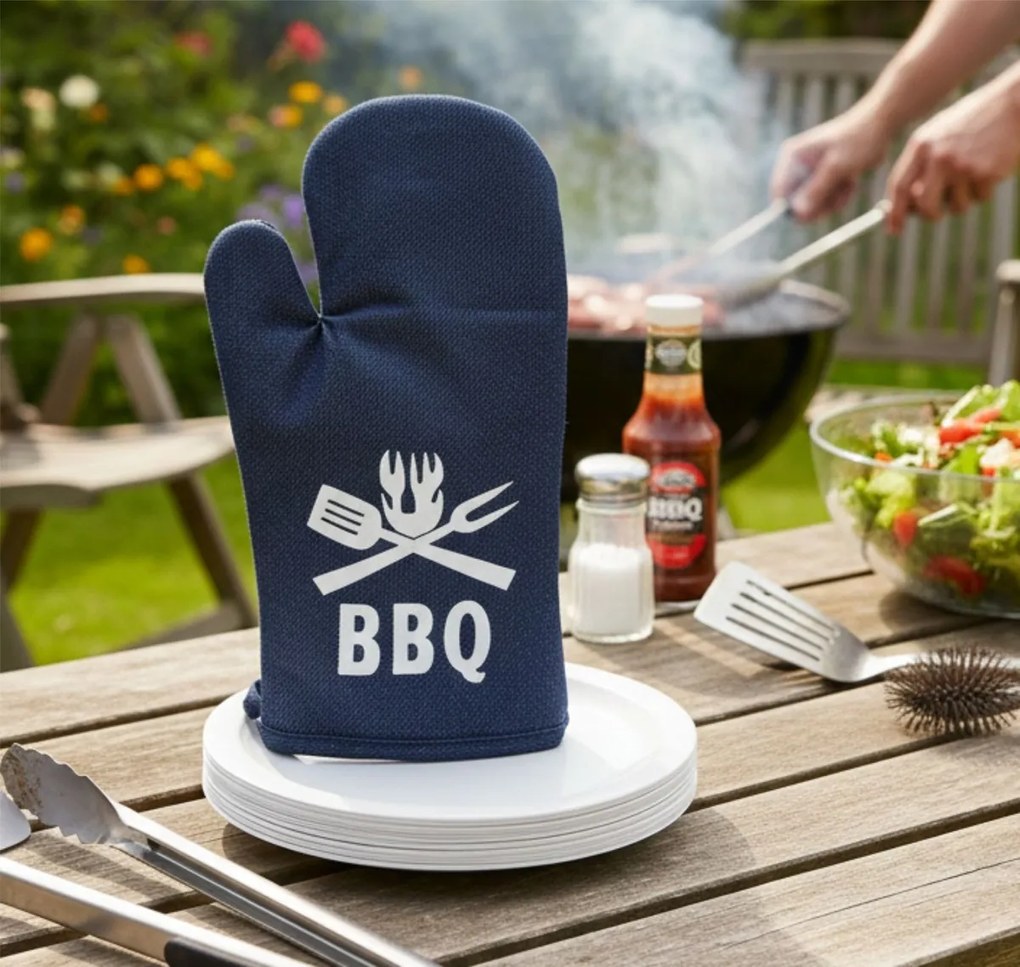 Chňapka kuchyňská, Jeans BBQ, šedomodrá