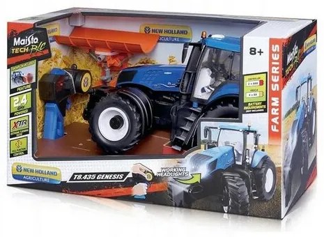 Maisto Tech RC, New Holland tractor s radlicí, 2,4 Ghz, modrá