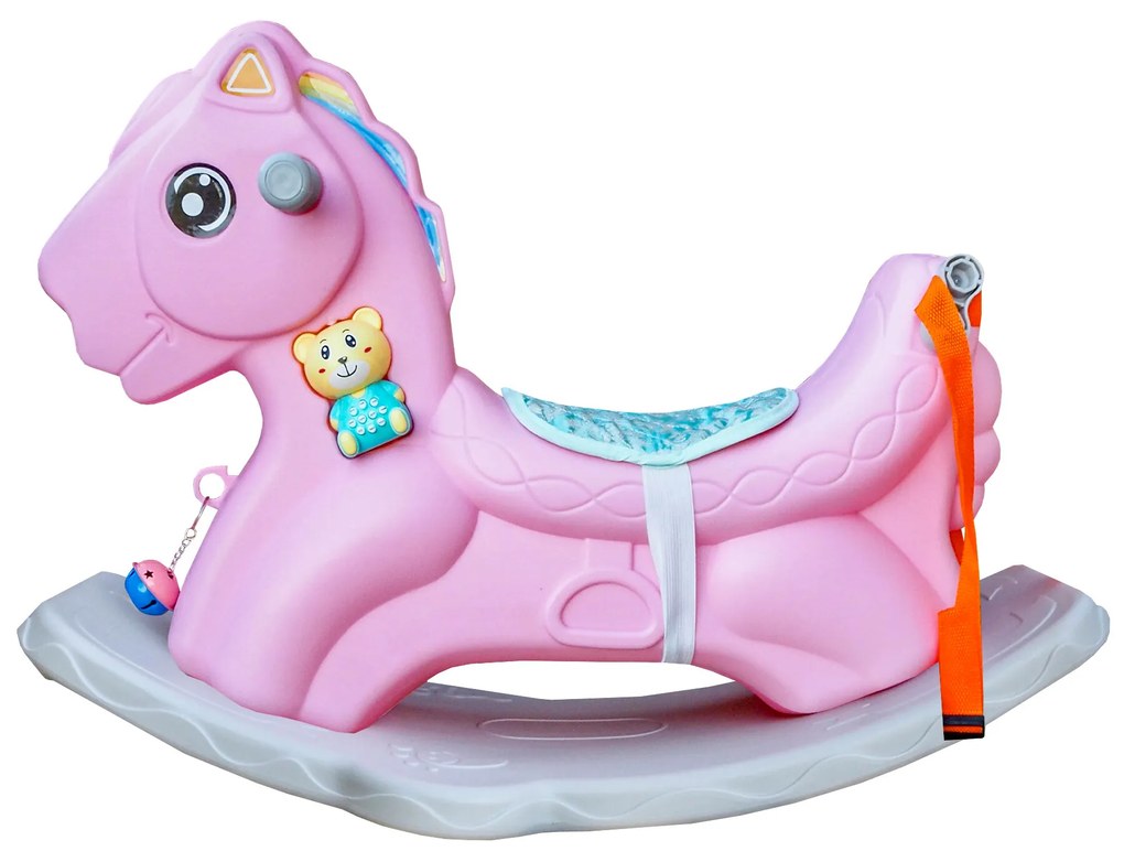 Aga4Kids Plastový houpací koník 2v1 DS3802 Růžový