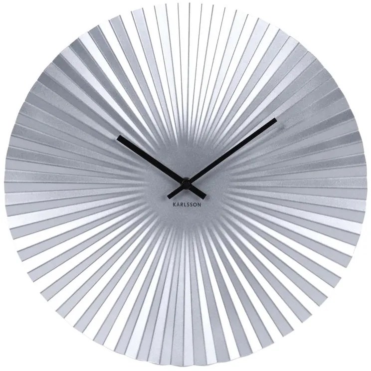 Time for home Stříbrné kulaté nástěnné hodiny Trivet 40 cm