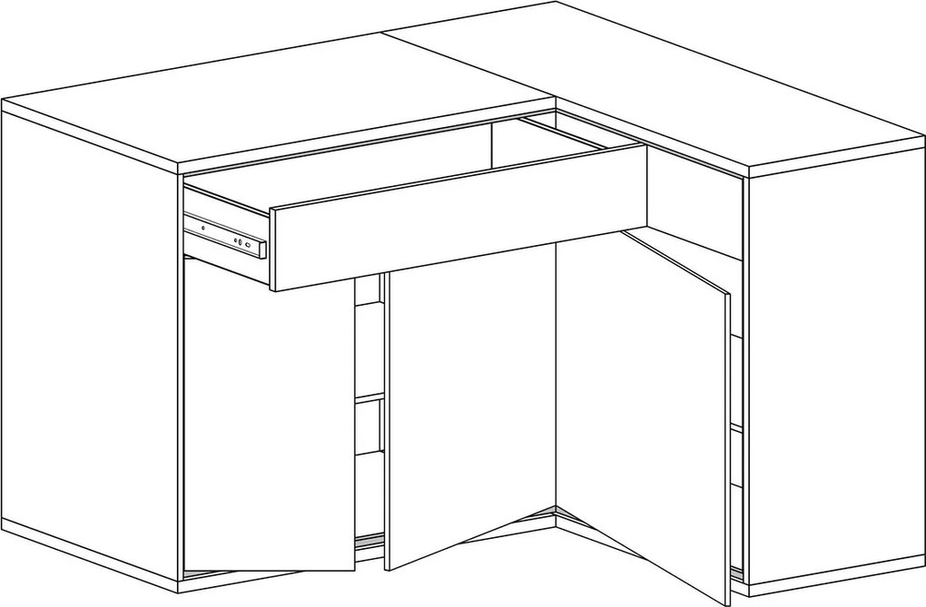 Casarredo - Komfort nábytek Komoda rohová PILETAS M-15 dub hickory pravá