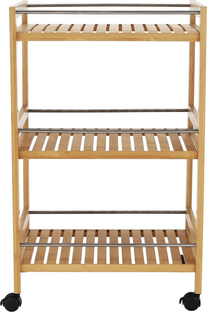 Servírovací vozík, přírodní bambus, NASHY