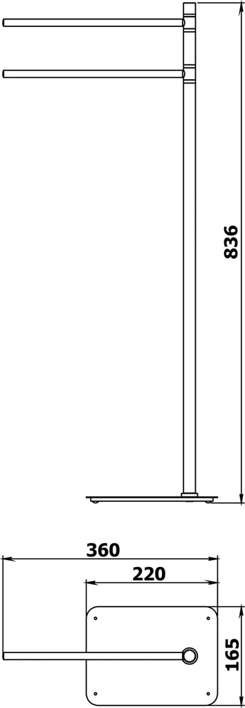Gedy Gedy, ARTU Stojan s držákem ručníků, hranatý, chrom, 1131