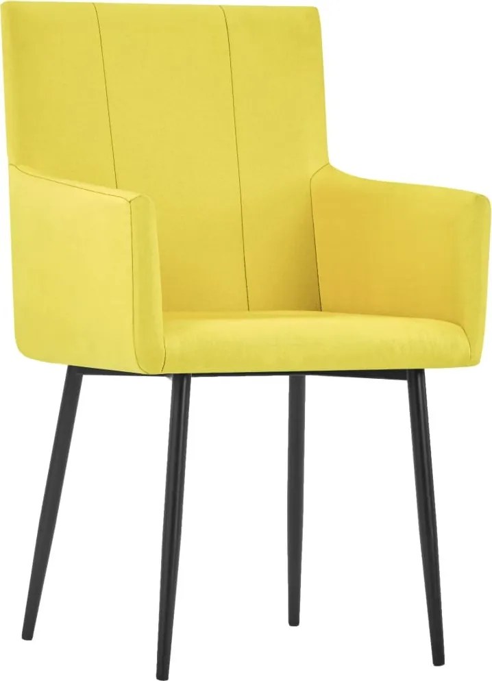 vidaXL Jídelní židle s područkami 4 ks textil [279710] Barva: Hnědá