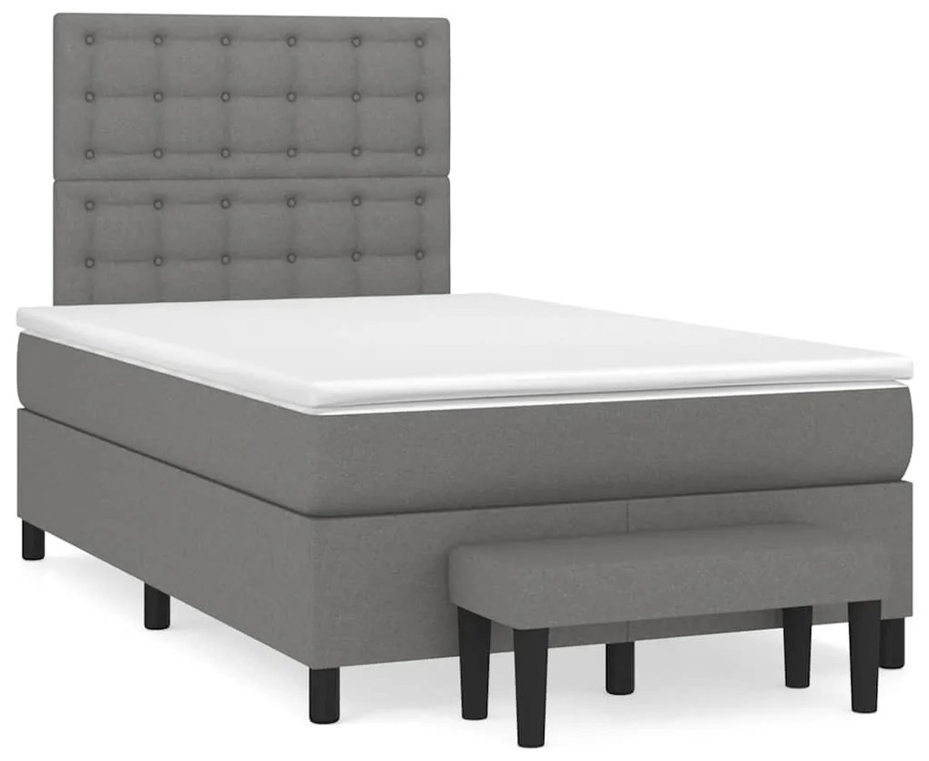 Box spring postel s matrací tmavě šedá 120x190 cm textil 3270384