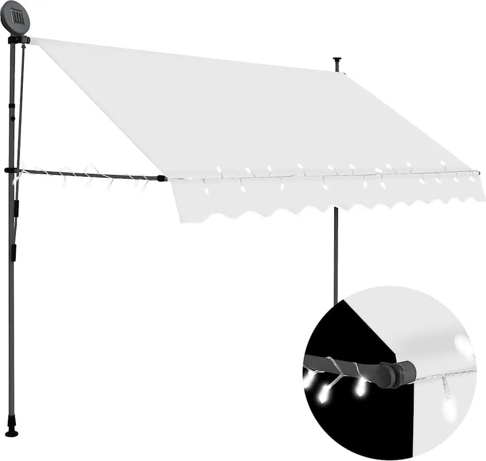 vidaXL Ručně zatahovací markýza s LED světlem 250 cm bílo [145865] Barva: antracitová