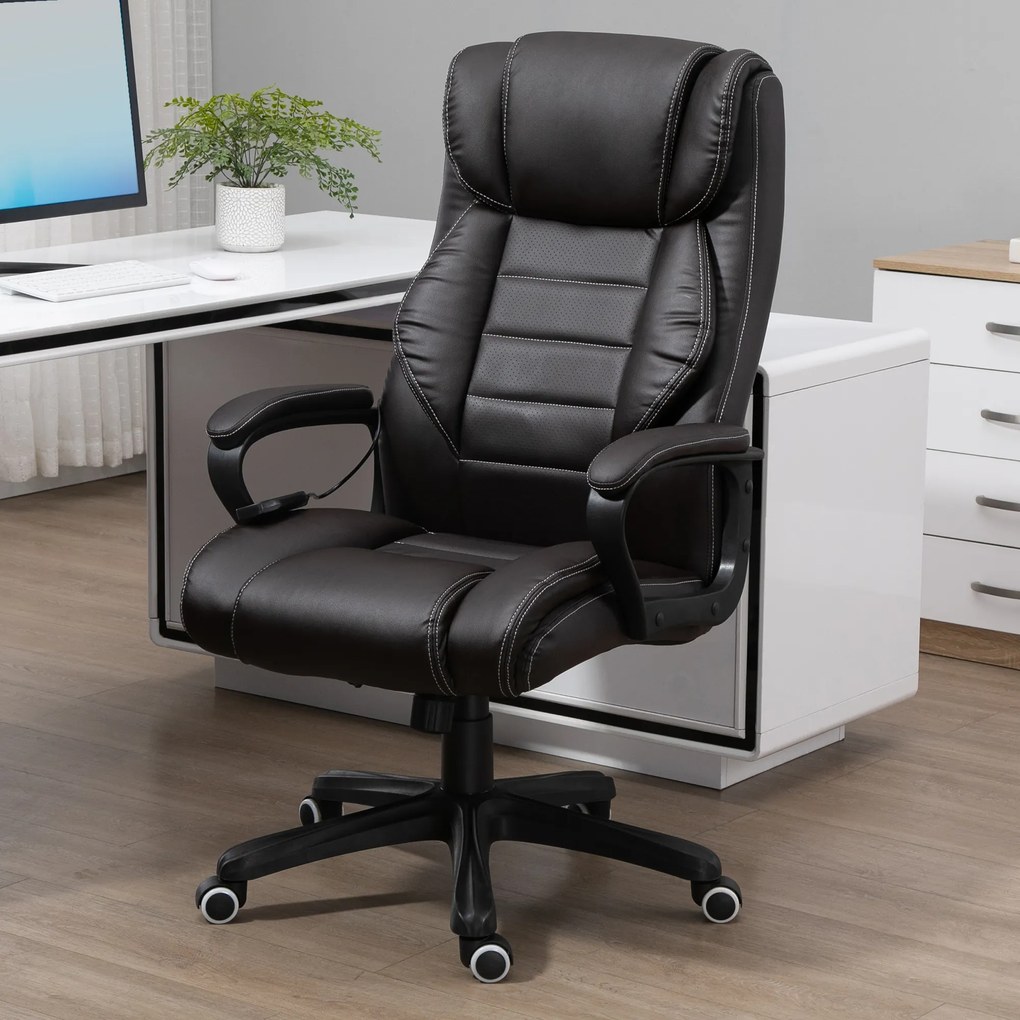 Vinsetto kancelářská židle s masážní funkcí, ergonomická exekutivní židle s vibrační masáží, sklopná funkce, výškově nastavitelná kancelářská otočná …