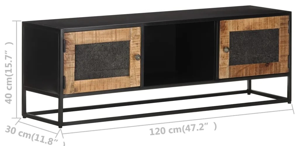 vidaXL Marketos TV stolek 120 x 30 x 40 cm hrubé mangovníkové dřevo
