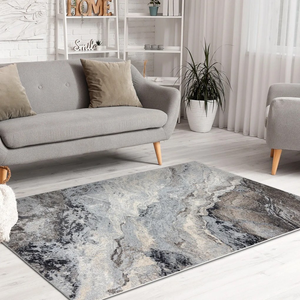 Dywany Łuszczów, Kusový koberec Fusion 9613 l. grey/dark grey, 140x190, šedá, kancelář