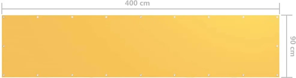 Balkónová zástěna žlutá 90 x 400 cm oxfordská látka 135025