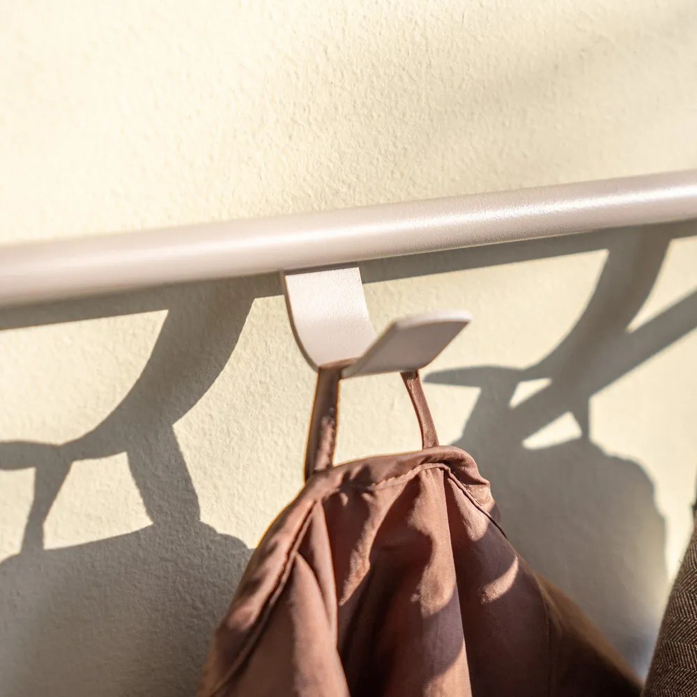 Taupe ocelový nástěnný věšák s poličkou 60 cm Rex – Spinder Design