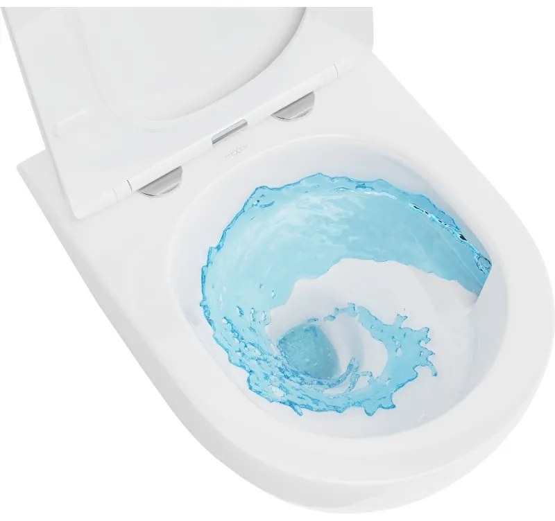 Mexen Lena, závěsná WC mísa 490x360x340 mm, Rimless Tornádo + toaletní WC sedátko z duroplastu, bílá lesklá, 30220500T