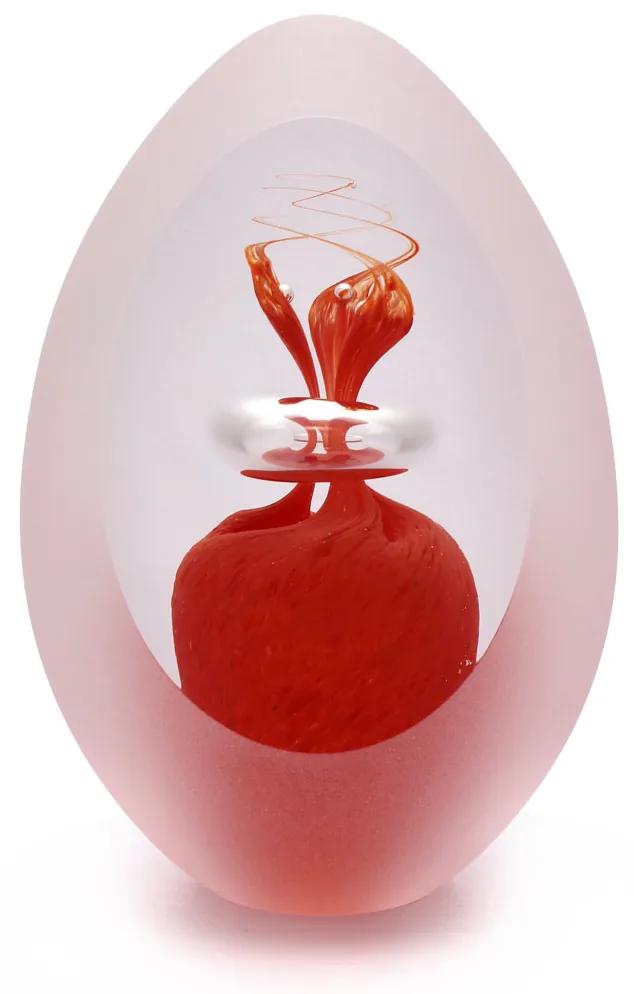Broušené těžítko - dekor 03, Červená, 10 cm | České sklo od Artcristal Bohemia