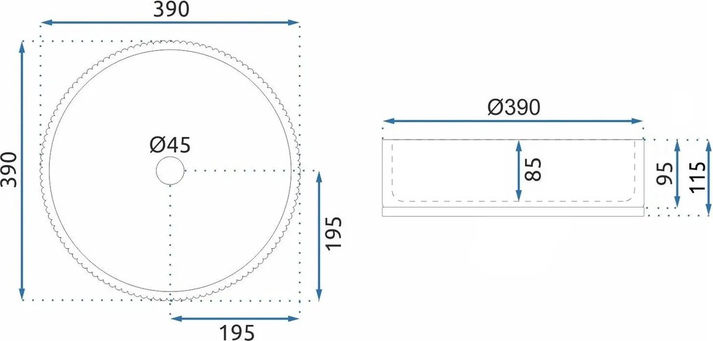 Rea, Umyvadlo na desku Rea Cristal Grey 39 nikl brush ring, REA-U8880