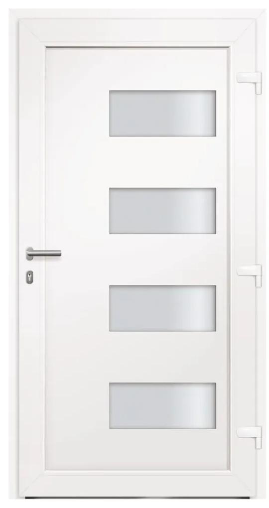 Vchodové dveře hliník a PVC bílé 100 x 200 cm,  3056818