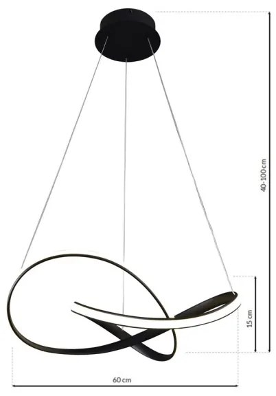 LED Lustr na lanku CAPPIO LED/36W/230V černá